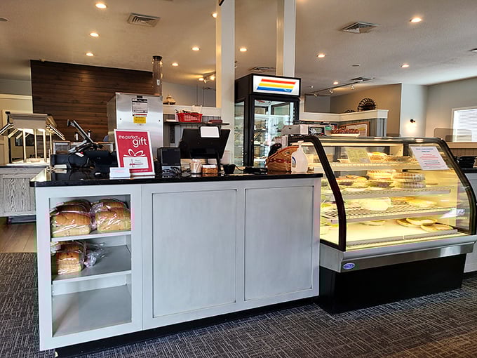 The bakery counter&mdash;where willpower goes to die and diet plans are forgotten. Those pastries aren't just baked; they're engineered for maximum happiness delivery.