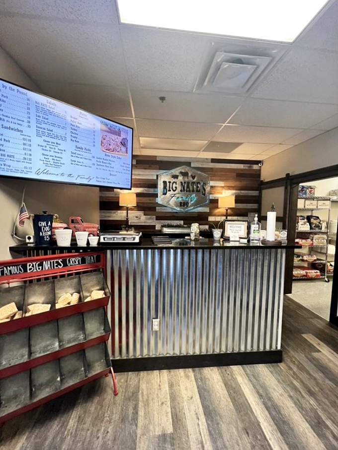 11. counterWhere barbecue magic begins &ndash; the counter's rustic charm and menu board promising smoky treasures that would make a vegetarian nervous.