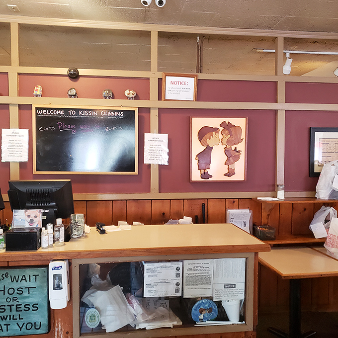 The welcoming counter area features the restaurant's namesake artwork – a sweet reminder of simpler times and hearty meals.