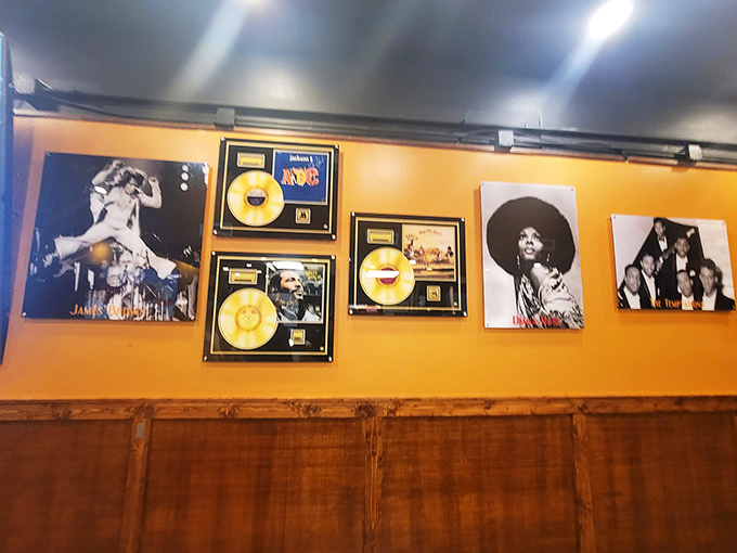 The wall of fame showcases musical legends who probably know that good food, like good music, feeds the soul. Gold records and golden cornbread&mdash;perfect pairing.