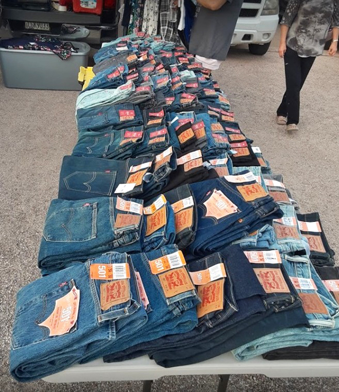This denim mountain represents every style and size, proving that perfect-fitting jeans do exist somewhere out there.