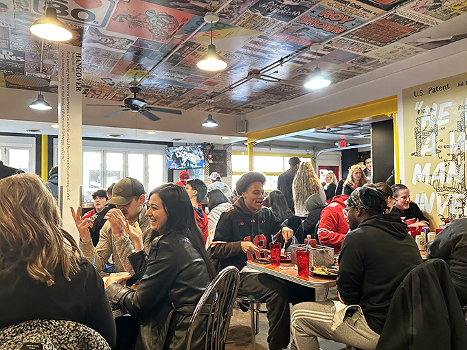 Where strangers become friends over shared breakfast euphoria. On game days, this place buzzes with energy that rivals the stadium itself.