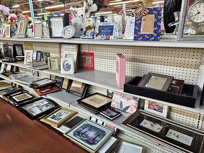 Picture frames and artwork transform blank walls into galleries, proving that home decoration doesn't require designer budgets.