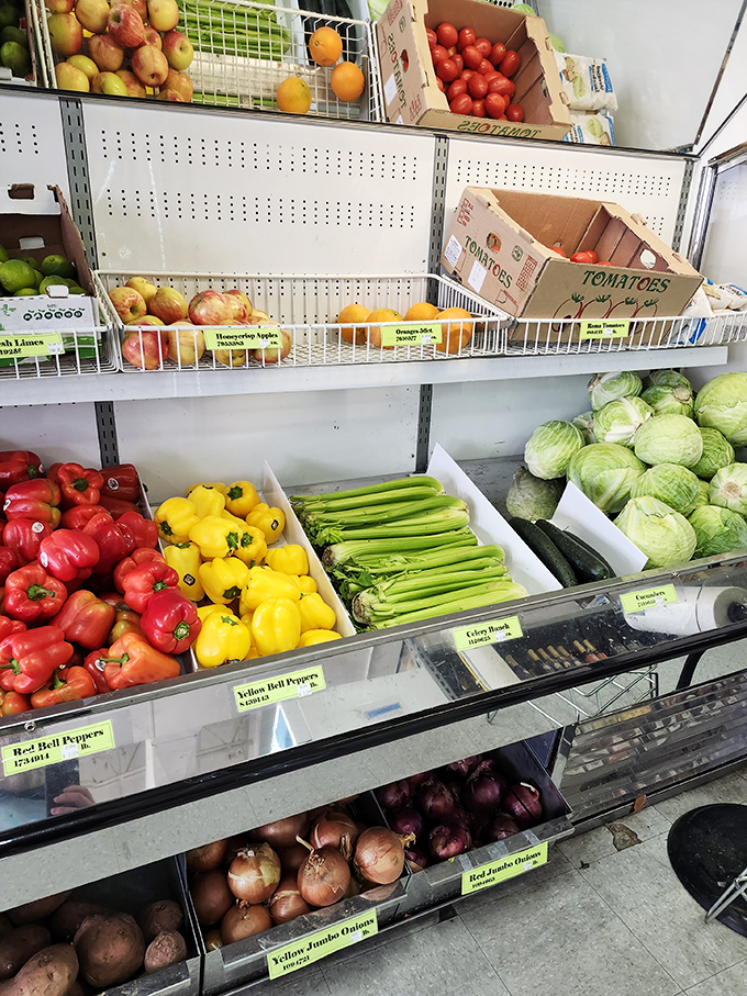 Farm-fresh produce that brings unexpected wholesome balance to your treasure hunting. Even flea markets understand the food pyramid!