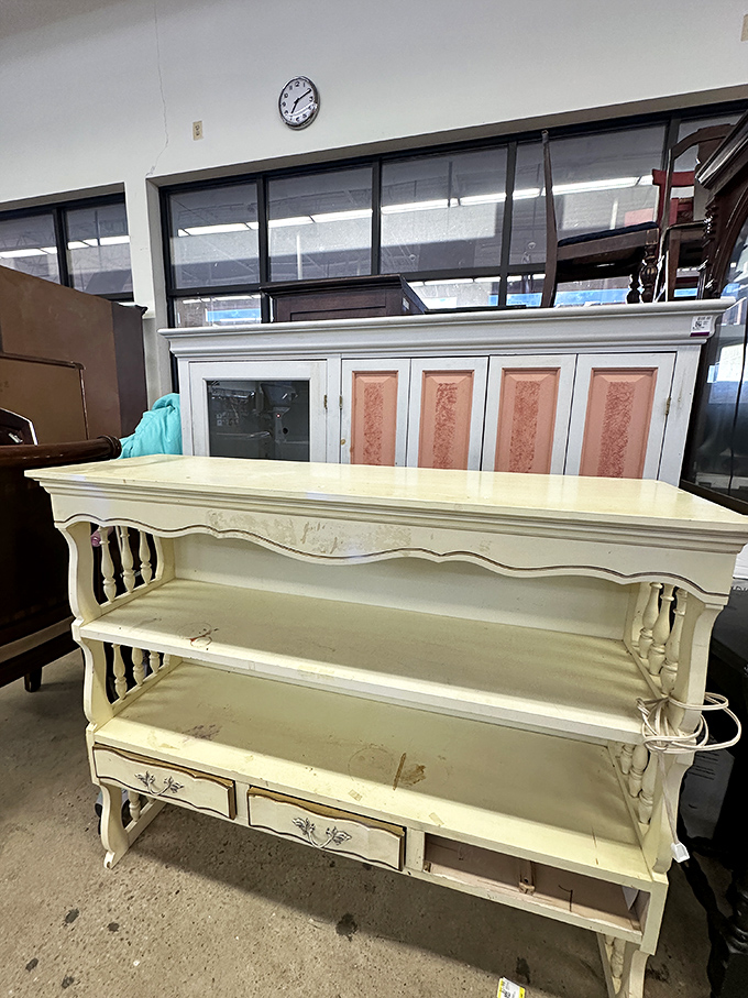 Furniture with good bones and better stories&mdash;this shabby-chic server just needs a little TLC to become your dining room's conversation piece.