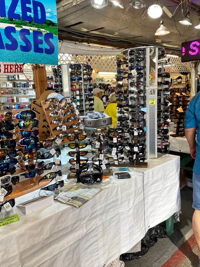 Sunglasses, sunglasses everywhere&mdash;Florida's essential accessory displayed in dizzying abundance. Your perfect pair waits somewhere in this optical treasure trove.