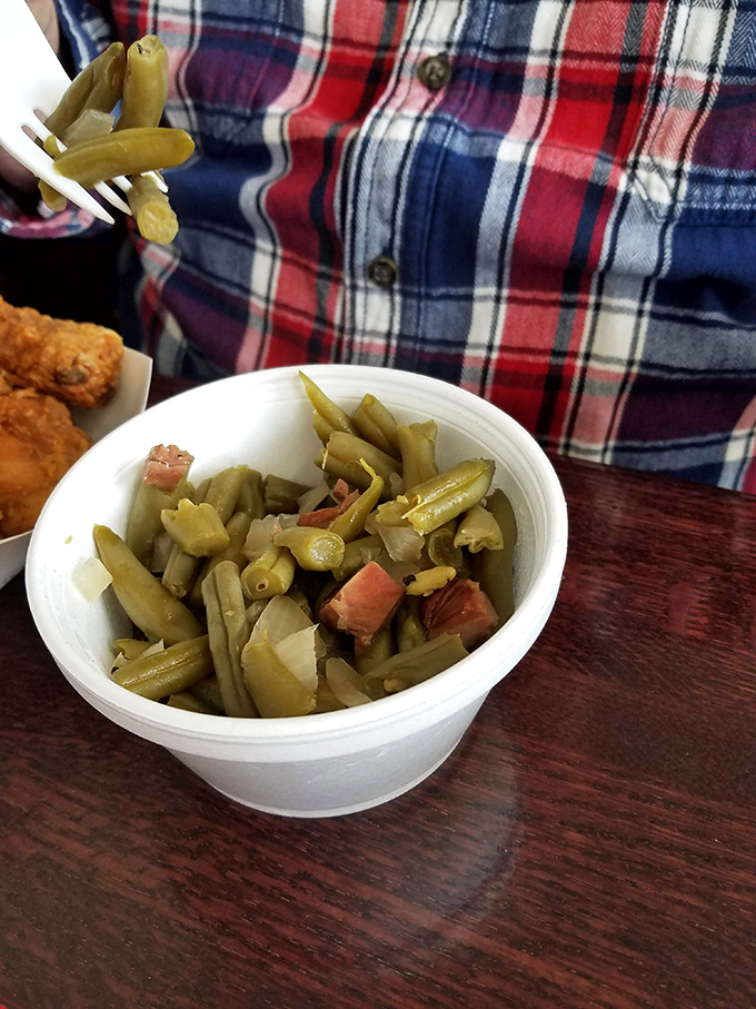 These green beans have found friends in bits of ham, creating a side dish that grandmothers everywhere would approve of with knowing nods.