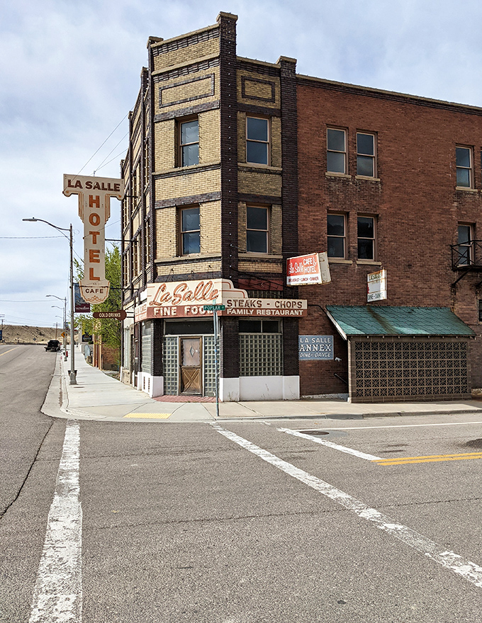 The La Salle Hotel building whispers stories of travelers past, when a good steak and a clean room were all the luxury a weary soul required.