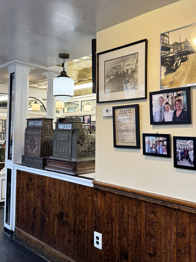 Vintage photographs line walls that have absorbed decades of conversations, creating the perfect backdrop for your own memory-making meal.