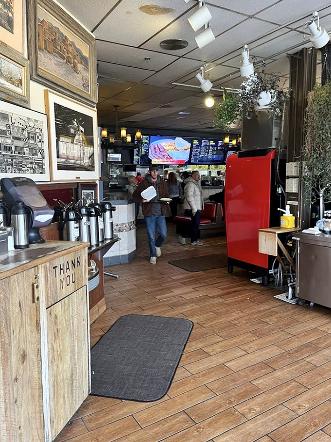 Coffee station to the left, artwork on the walls, and the promise of New Mexican comfort food straight ahead&mdash;navigation has never been tastier.