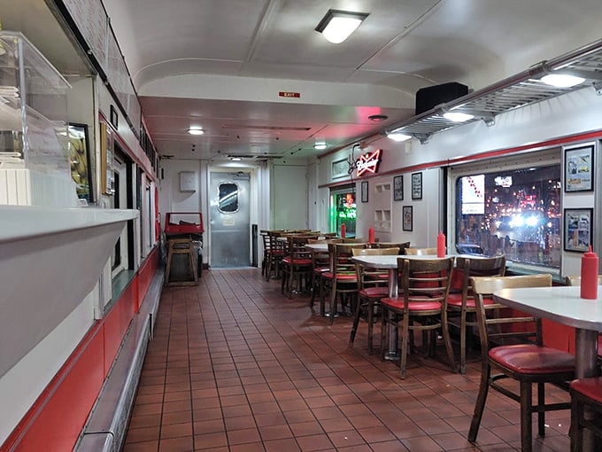 As night falls, the interior takes on a cozy glow &ndash; the perfect spot to refuel before or after exploring LA's legendary nightlife.