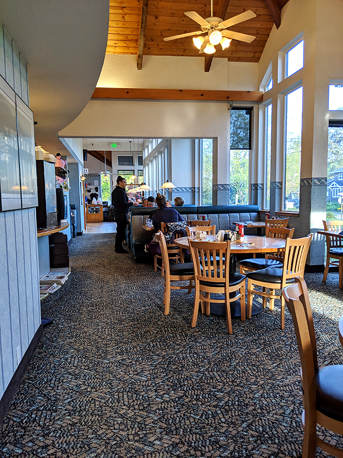 High ceilings and natural light create the perfect atmosphere for contemplating life's big questions, like "Should I order more pancakes?"