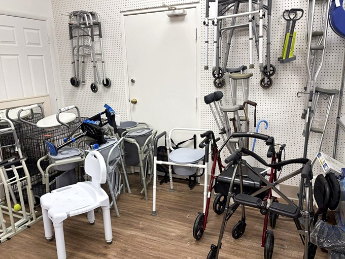 Medical equipment section proves this place truly has everything &ndash; from walkers to wheelchairs, all pristine.
