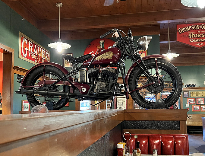 Vintage motorcycle decor adds character without trying too hard&mdash;like that cool uncle who never talks about how cool he is but everyone knows anyway.