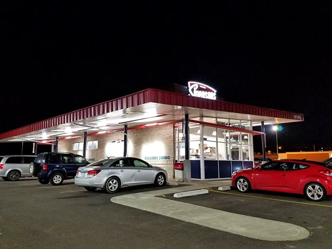 After dark, Swensons transforms into a glowing beacon of comfort food, drawing hungry night owls like moths to a flame-grilled flame.