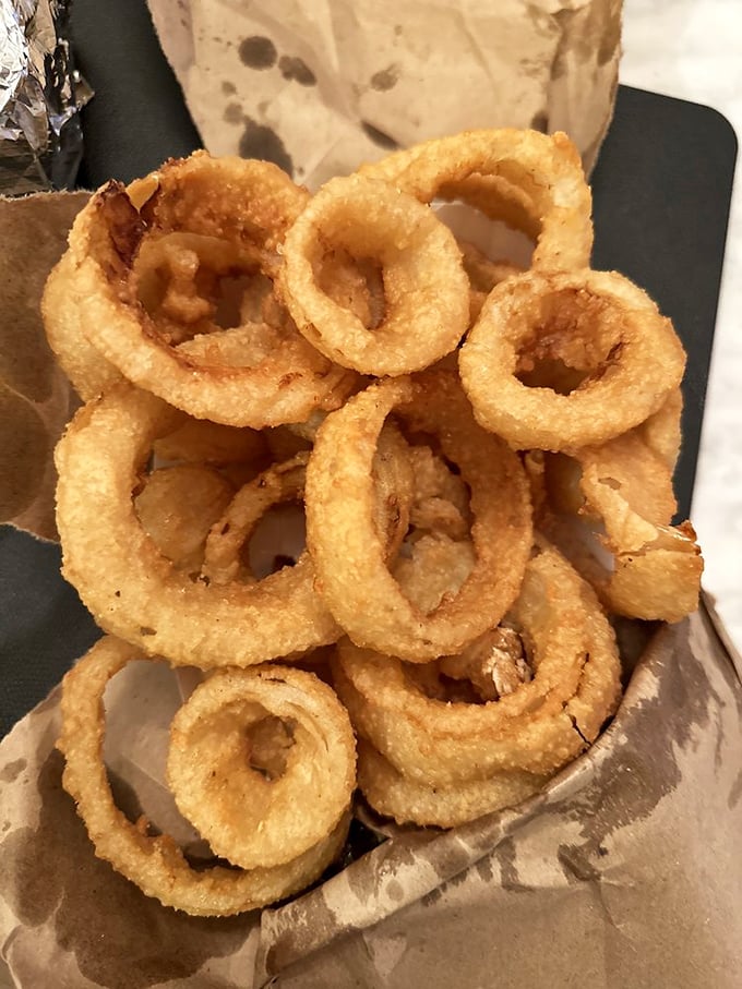 These onion rings achieve that perfect balance between crispy coating and sweet, tender onion. The holy grail of fried appetizers.