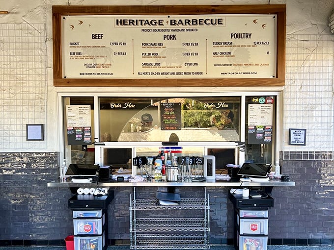 The sacred threshold where dreams and hunger collide. The menu board's simplicity belies the complexity of what emerges from the kitchen.