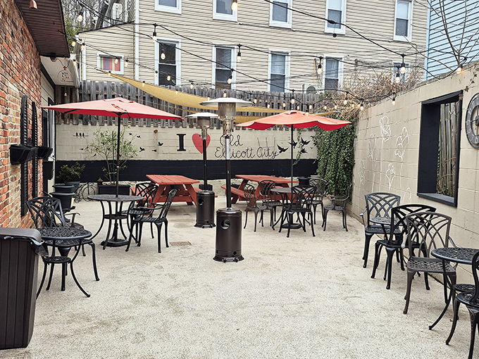 The hidden courtyard feels like stumbling into a secret garden party where the only invitation required is a love for good food and fresh air.