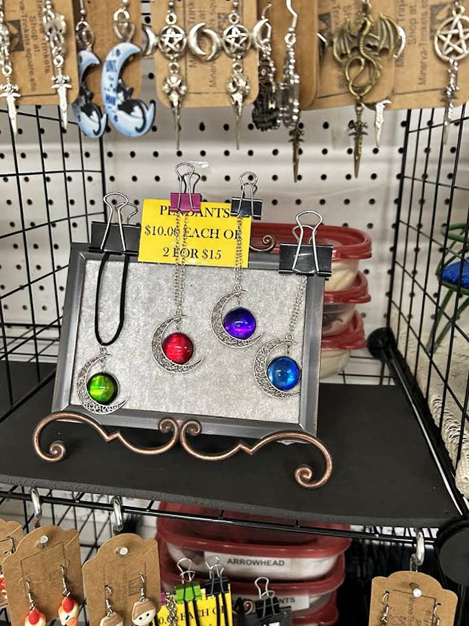 These mystical moon pendants aren't just jewelry—they're conversation starters with a side of celestial sparkle for your next dinner party.