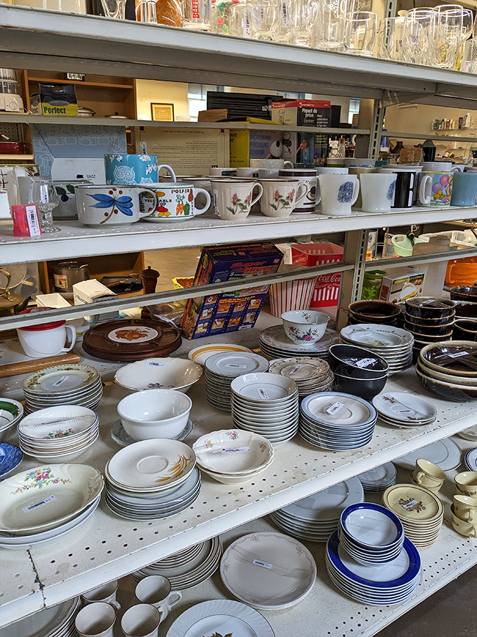 Dishes upon dishes upon dishes! Start a mismatched collection that will have your dinner guests asking where you found such charming tableware.