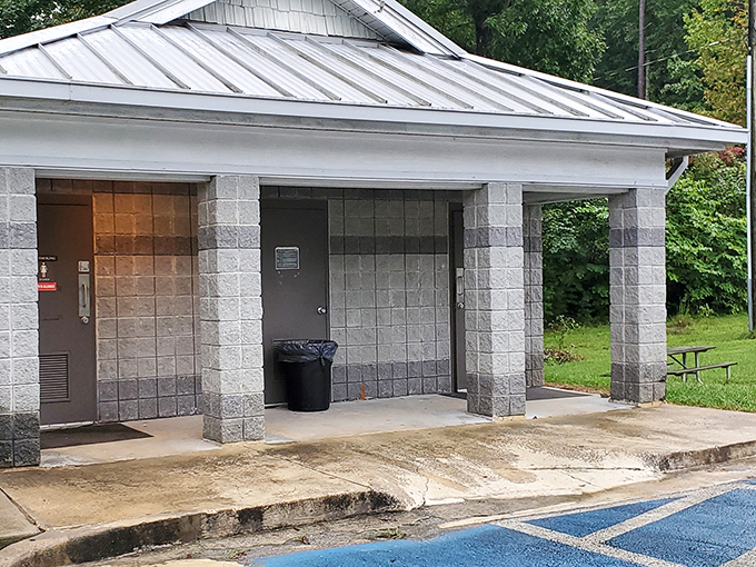 Not the most glamorous photo in the collection, but let's be honest &ndash; knowing where clean restrooms are located becomes increasingly important after age 40.