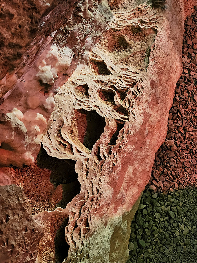 Layers of mineral deposits create nature's abstract art gallery, with textures that beg to be touched (but shouldn't be).