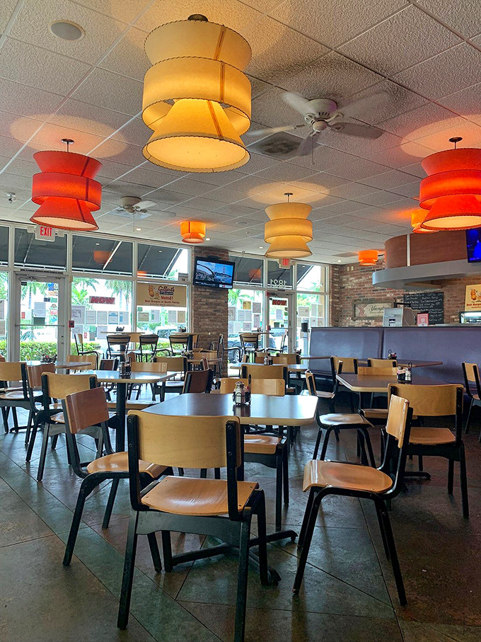 The dining room during a quiet moment&mdash;a canvas awaiting the brushstrokes of conversation, laughter, and inevitable food envy between tables.