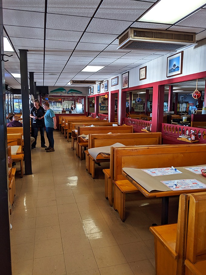 The dining room where countless crab mallets have pounded in rhythm, creating the percussion section of Maryland's tastiest orchestra.