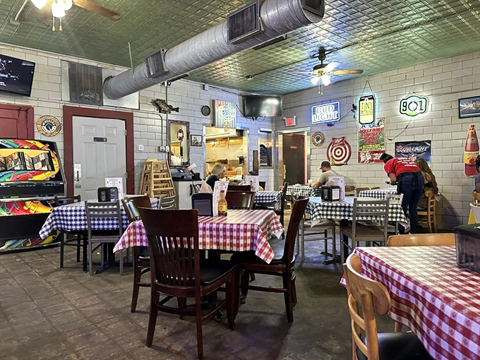 The dining room hums with conversation and satisfaction. These tables have witnessed countless first bites and clean plates.