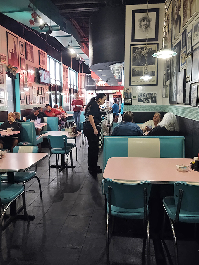 The dining room isn't just filled with tables&mdash;it's filled with stories. Those turquoise booths have heard more secrets than a hairdresser.