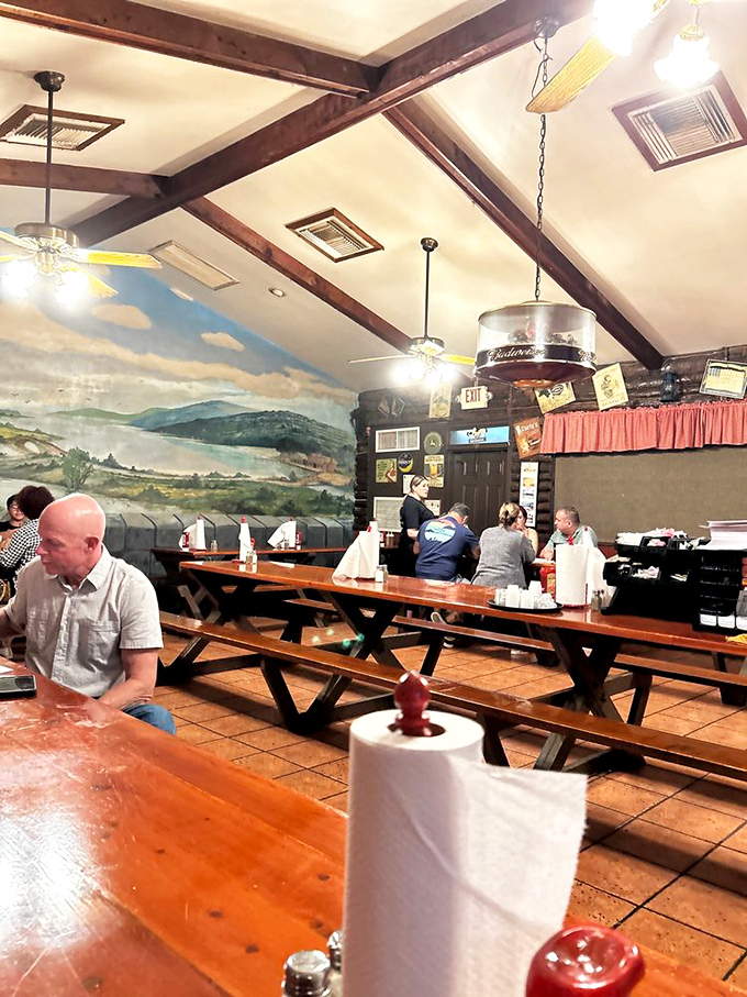 A dining room where strangers become friends, united by the universal language of "mmm" and "pass the napkins, please."