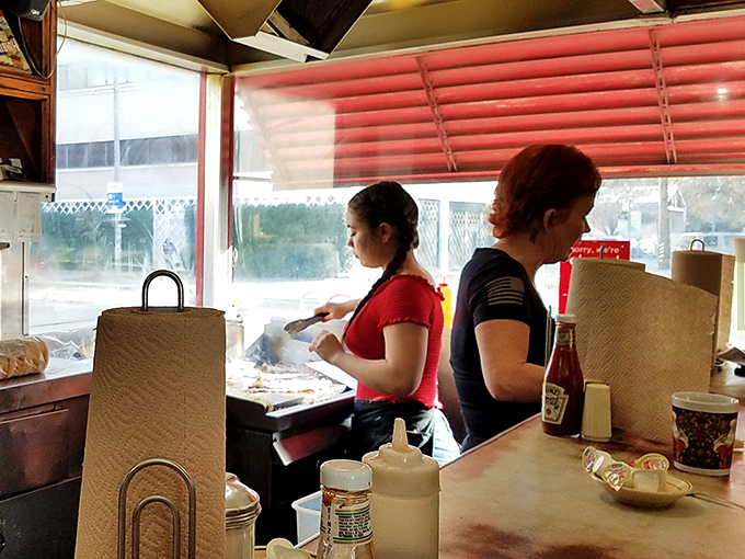 The choreography behind the counter is mesmerizing—decades of diner wisdom translated into perfectly timed flips, pours, and plates.