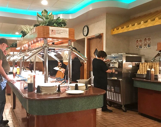 The unsung heroes of buffet dining – staff members who keep the food flowing like a never-ending river of deliciousness.