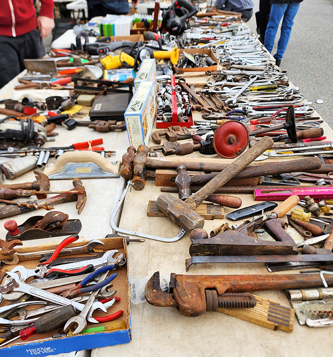 Tools that tell stories&mdash;each rust spot and worn handle representing someone's Saturday project or professional pride. Hardware poetry in physical form.