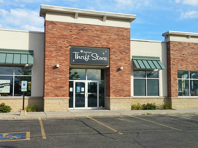 Agrace's brick facade and tasteful signage whisper "boutique" while the prices shout "bargain!"