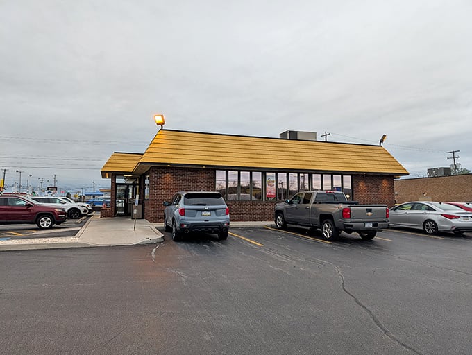 Famous Hot Weiner's distinctive yellow roof stands out like a delicious landmark in Hanover's landscape.