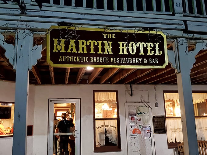 The Martin Hotel's vintage sign and classic fa&ccedil;ade tell stories of Nevada's Basque heritage and generations of satisfied diners.
