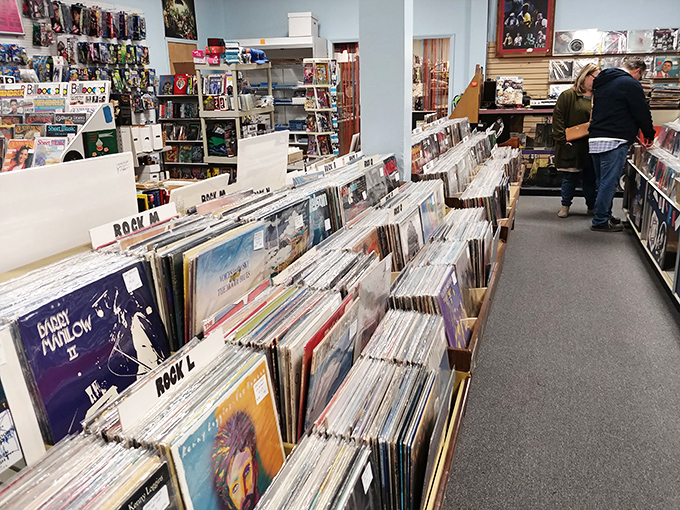 "Thrift Store" announces this bargain hunter's paradise in bold letters. Simple outside, spectacular selection inside!