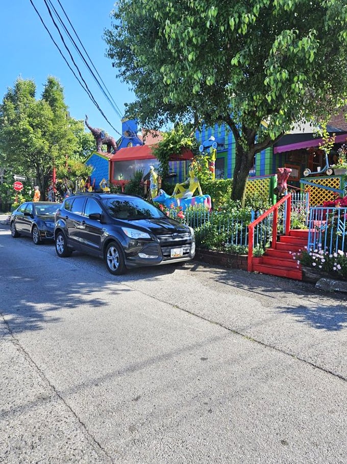 Papermoon Diner (Remington, Baltimore): Garden of delights outside, carnival of flavors inside. Somewhere, Salvador Dali is nodding in hungry approval.