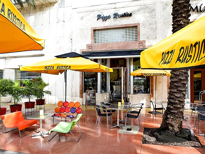 Urban chic meets pizza perfection at Rustica's Lincoln Road location&mdash;where pizza by the slice becomes a fashion statement.