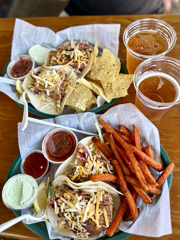 Tacos that tell a story of two worlds colliding deliciously. Blackened fish, melted cheese, and the unmistakable crunch of fresh cabbage.