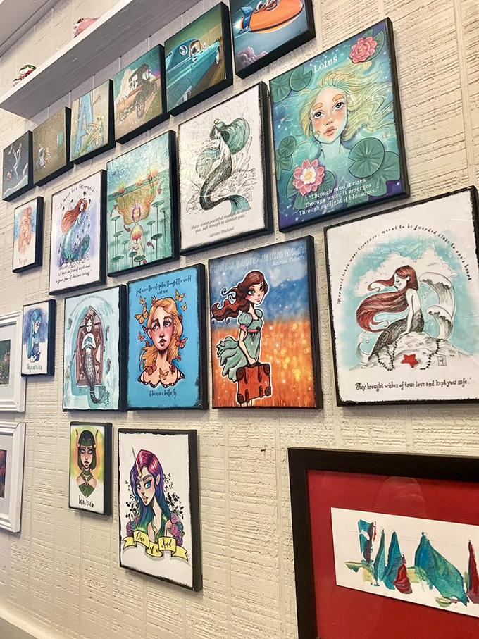Whimsical mermaid-themed artwork adorns the walls, bringing unexpected coastal charm to this breakfast haven. Florida's artistic side pairs well with pancakes. Photo