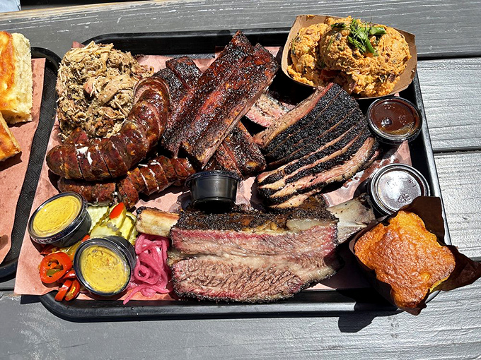 Meat paradise found! This tray isn't just food—it's a declaration that life is too short for mediocre barbecue.
