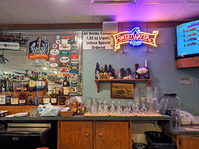 Not just a bar, but a museum of good times where every bottle tells a story and every neon sign points to happiness.