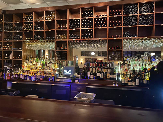 The bar at New York Prime doesn't just stock bottles&mdash;it showcases them like trophies, each one promising a different path to evening perfection.