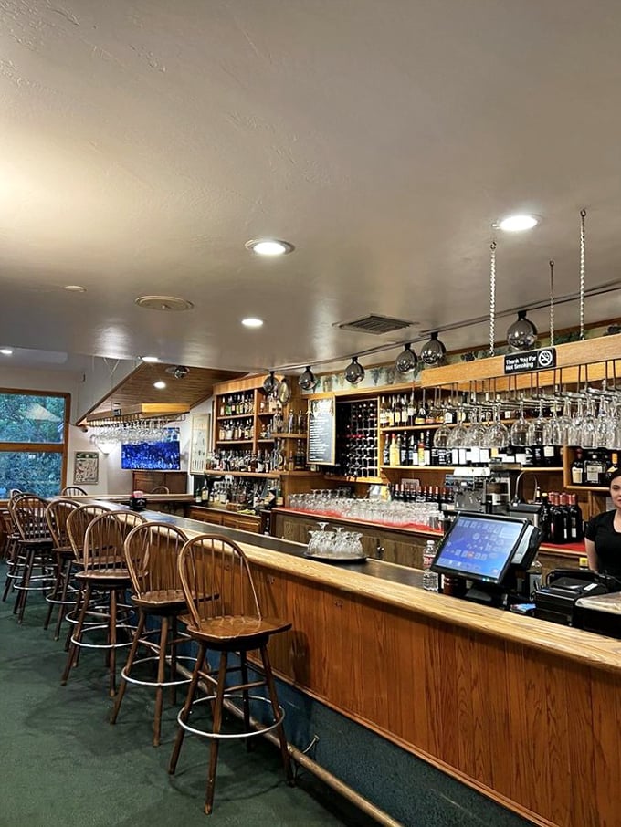 A bar that invites lingering conversations and "just one more" glasses of wine. Resistance is futile.