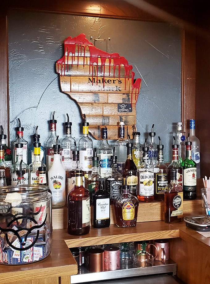 Wisconsin pride takes liquid form at this bar, where the state-shaped Maker's Mark display reminds you exactly where good times are happening. 