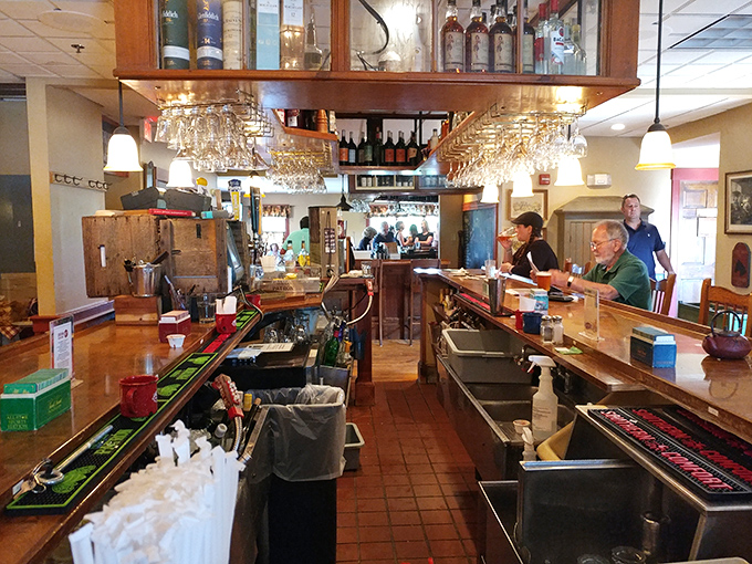 Behind every great restaurant is a great bar. This one looks like it could tell stories that would make Hemingway reach for his notebook.