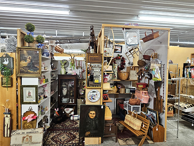 Every vendor booth tells a story, with displays that range from perfectly arranged to gloriously chaotic, creating the thrill of the treasure hunt.