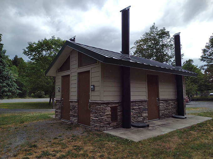 Even the restrooms at Salt Springs are tastefully designed &ndash; rustic on the outside, surprisingly civilized where it counts.